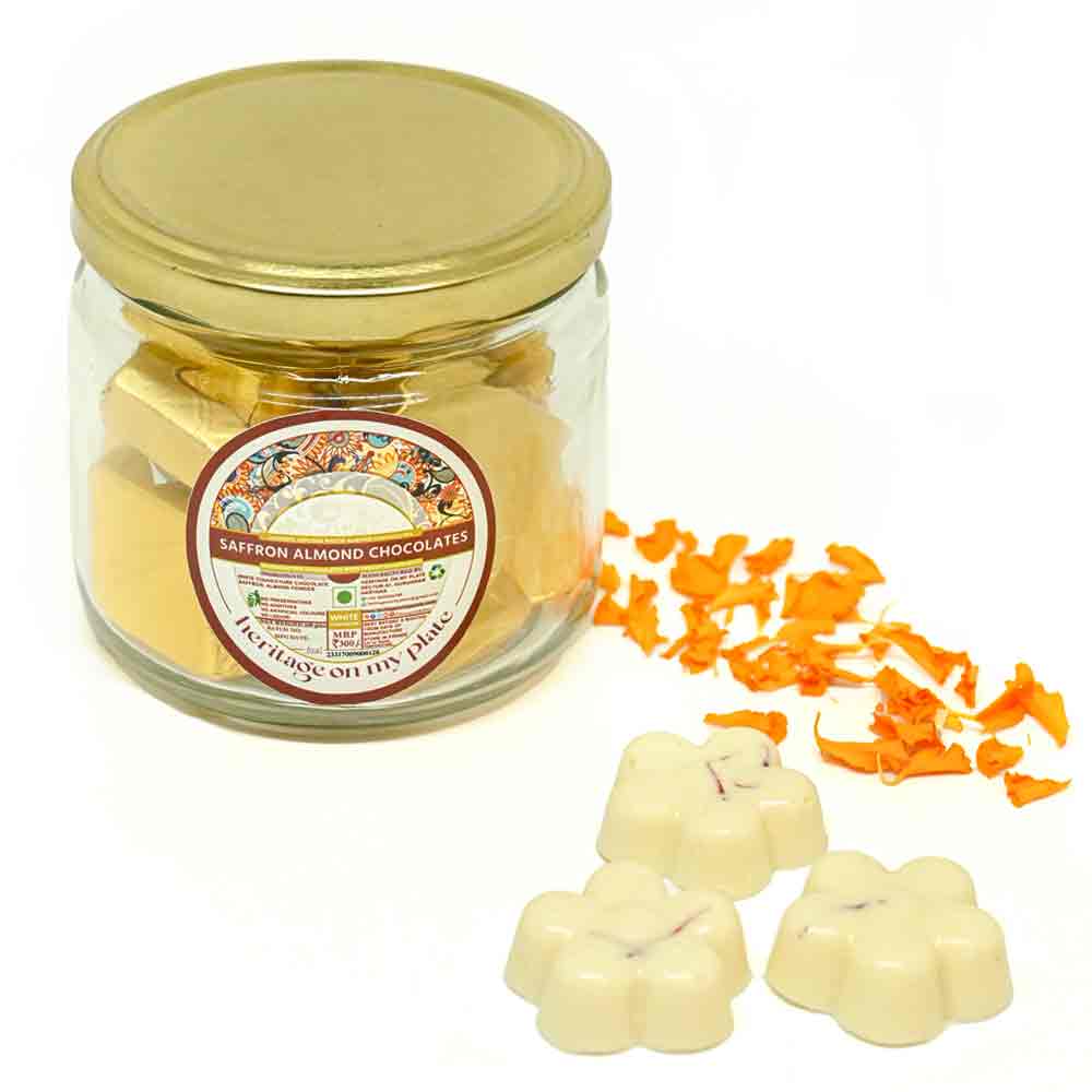 Saffron Almond Chocolate | Healthy | Homemade | Heritage On My Plate