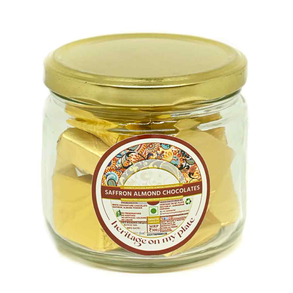 Saffron Almond Chocolate | Healthy | Homemade | Heritage On My Plate